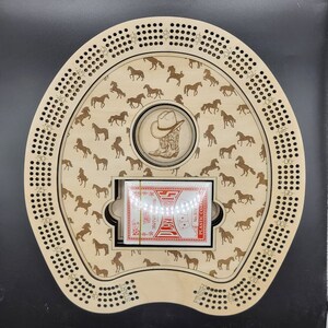 Horse Cribbage Board: Horseshoe Western Decor, Family Game Night - Etsy