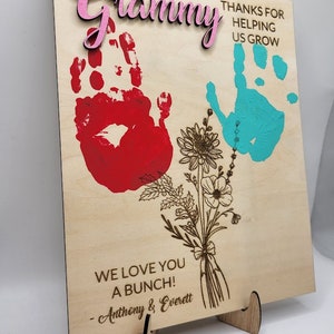 Flower Handprint Art, DIY Hand Print, Mother's Day Sign With Kids Names ...