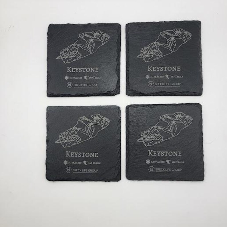 Engraved Slate Coaster: Keystone Ski Resort Trail Map (set of 4) - Etsy