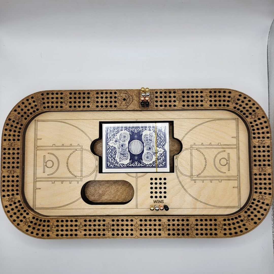 Basketball Court Cribbage Board: Wooden Family Game With Peg Storage - Etsy