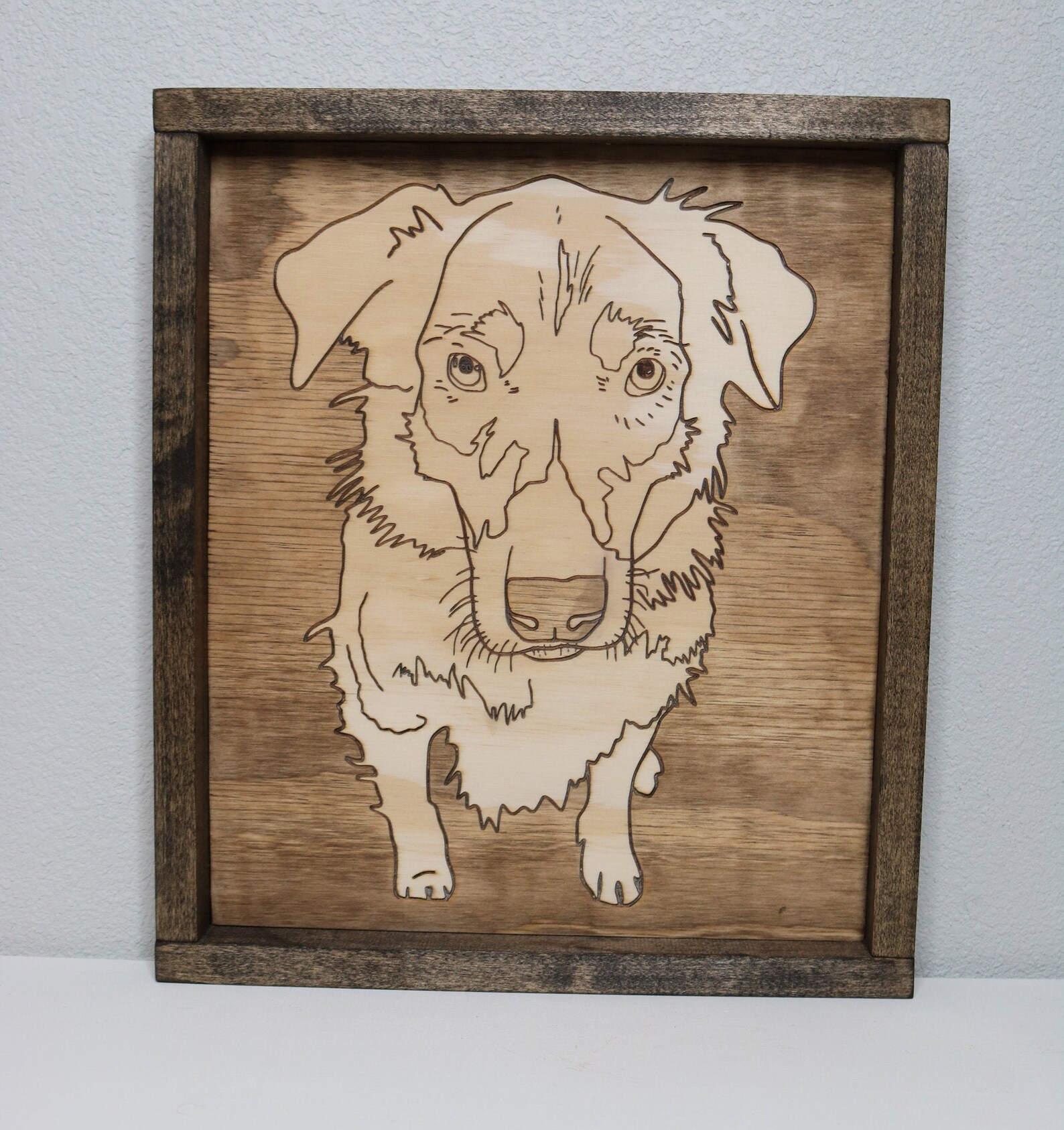 Custom Laser Engraved Dog Portrait Custom Pet Portrait Wood | Etsy