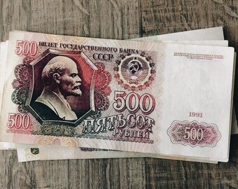 USSR 100 Ruble Banknote, Soviet Union Money, Original Vladimir Lenin ...