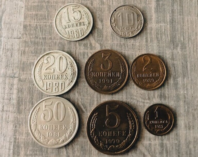 Huge Collection of Vintage Soviet Union USSR Coins, Set of 8 Soviet ...