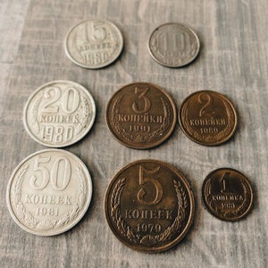 Huge Collection of Vintage Soviet Union USSR Coins, Set of 8 Soviet ...