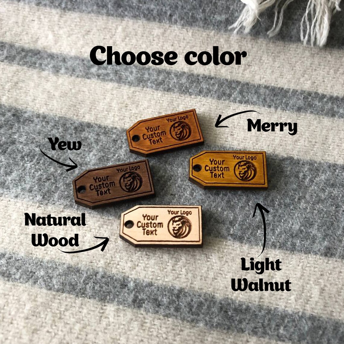 Wooden Tags Custom Wood Labels Knitting Tags Business Tags - Etsy
