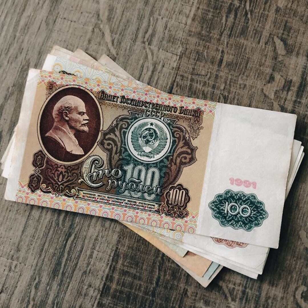 USSR 100 Ruble Banknote, Soviet Union Money, Original Vladimir Lenin ...