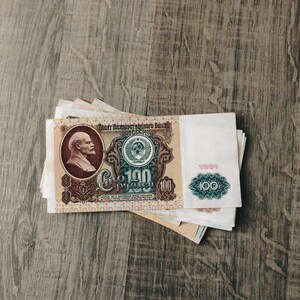 USSR 100 Ruble Banknote, Soviet Union Money, Original Vladimir Lenin ...