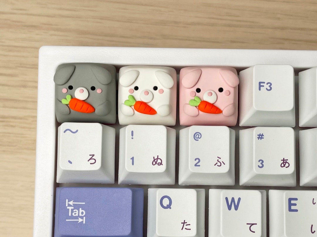 Bunny Handmade Artisan Keycap Kawaii Keycaps Cute Keycaps - Etsy