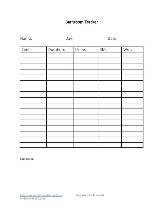 Bathroom Tracker | Etsy