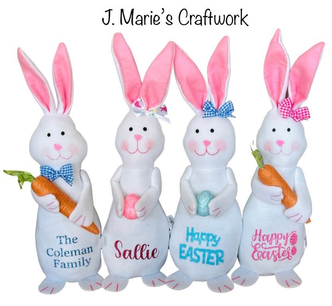 Personalized 14" Standing Bunny, Customized Easter Bunny With Name ...