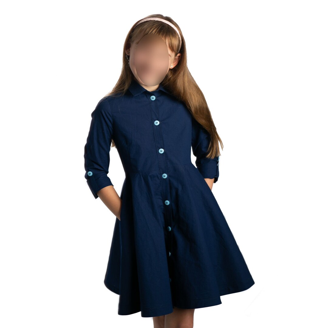 Navy Blue Collared Dress School Uniform - Etsy