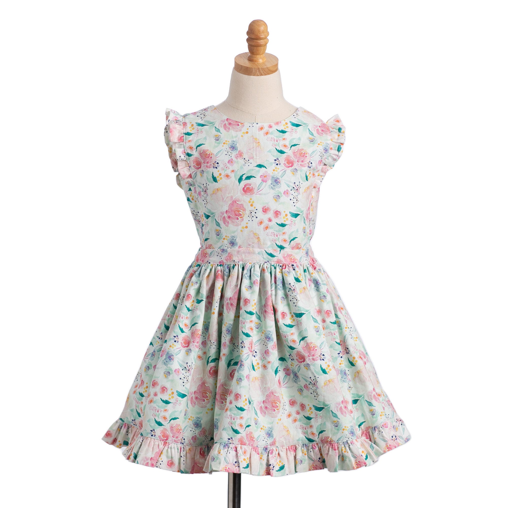 Spring Floral Open Back Dress With Ruffles, Easter Dress - Etsy