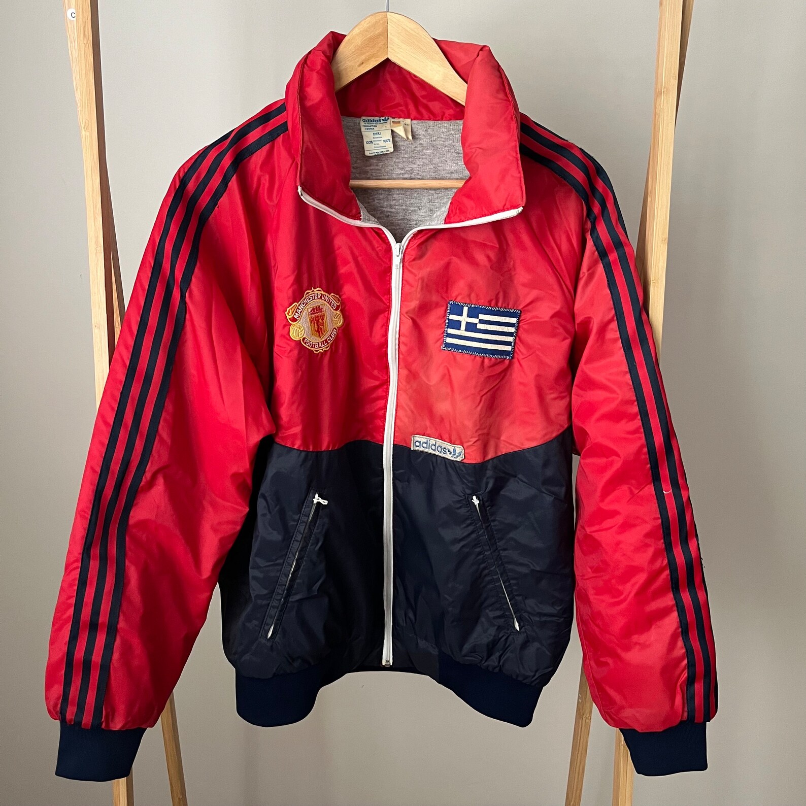 Vintage Adidas and Manchester United Football Club Windbreaker Jacket ...