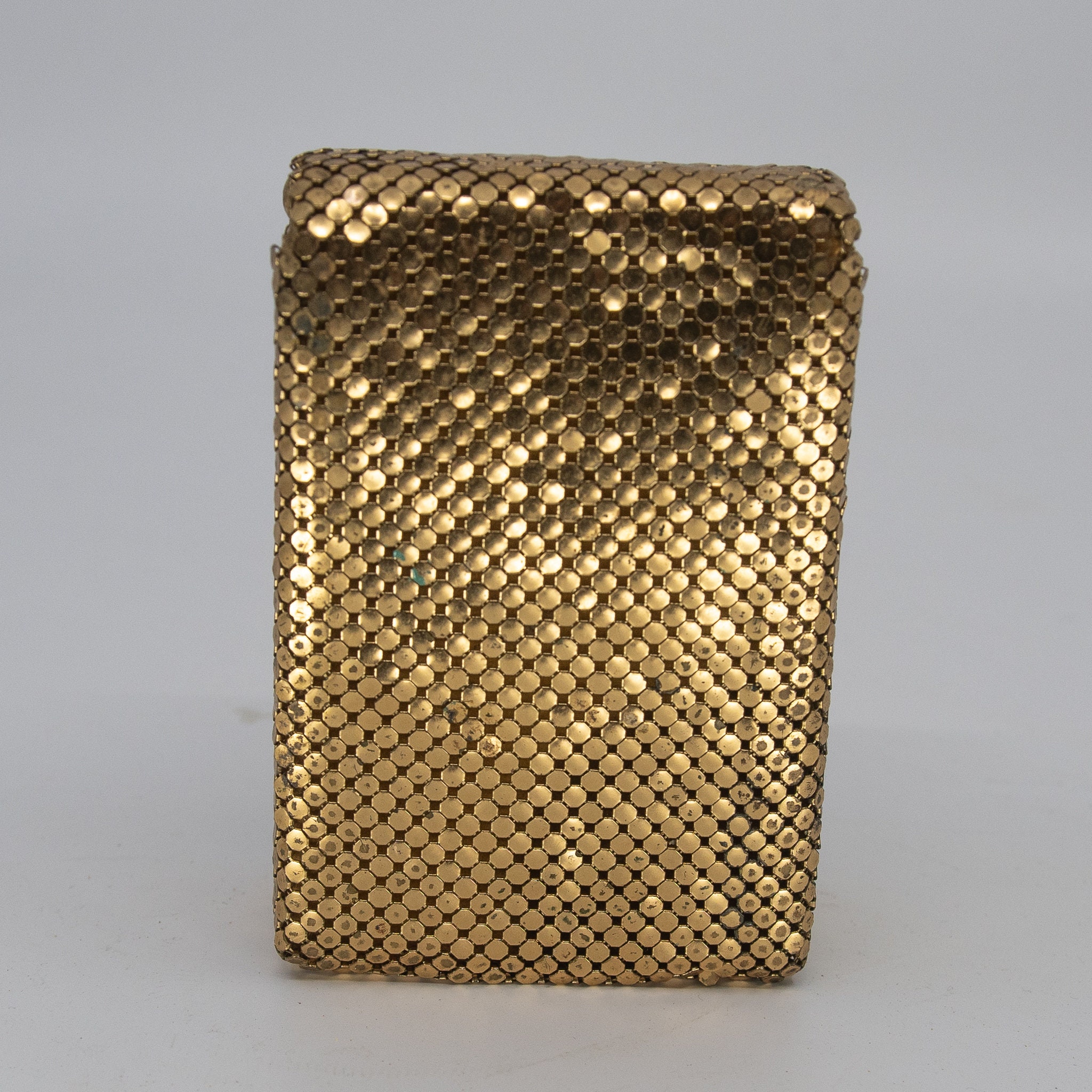 Vintage Mesh CIGARETTE CASE / BOX Flip up Lid Gold Mesh Colour C1970s ...