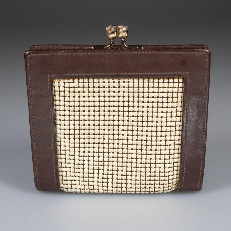 Vintage GLOMESH Branded Leather and Mesh Ladies Purse / Wallet Brown ...