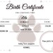 Paw Puppy Birth Certificate, Instant Digital Download, Editable ...