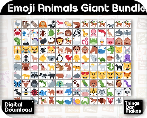 Animal Emojis Bundle Official Emojis SVG Png Pdf Jpg. - Etsy