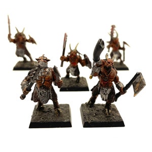 Beastmen Gor Herd 5 Painted Miniatures Goatfolk Geitlan Games - Etsy