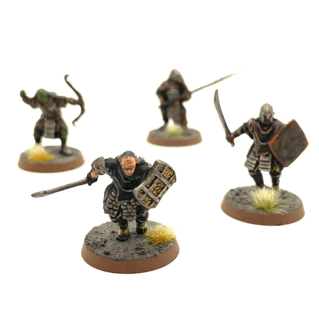 Mordor Orcs 4 Painted Miniatures Hobgoblin Warrior Bandit Games ...