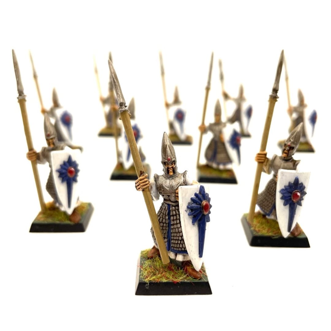 High Elf Warriors Regiment 10 Painted Miniatures Spearmen Games ...