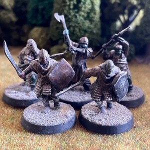 Mordor Orcs 5 Painted Miniatures Hobgoblin Warrior Bandit Games ...