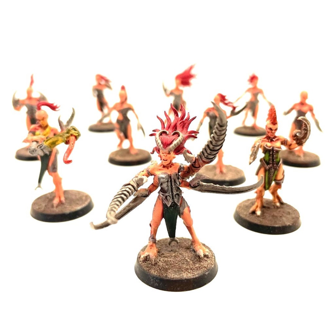 Daemons of Slaanesh Daemonettes 10 Painted Miniatures Demon Games ...