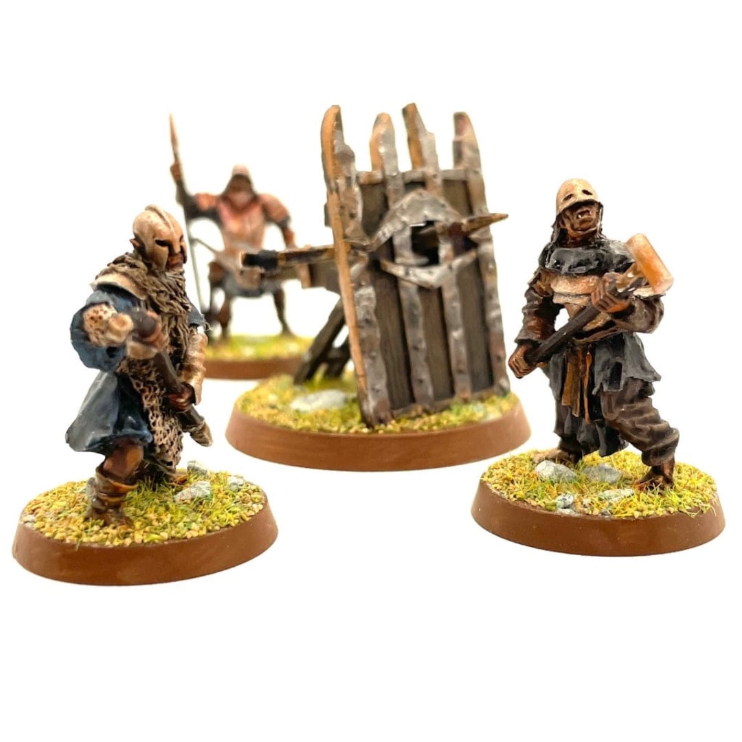 Mordor Siege Bow 4 Painted Miniatures Orc Crew Bolt Thrower Games Workshop Hobbit Lord of the ...