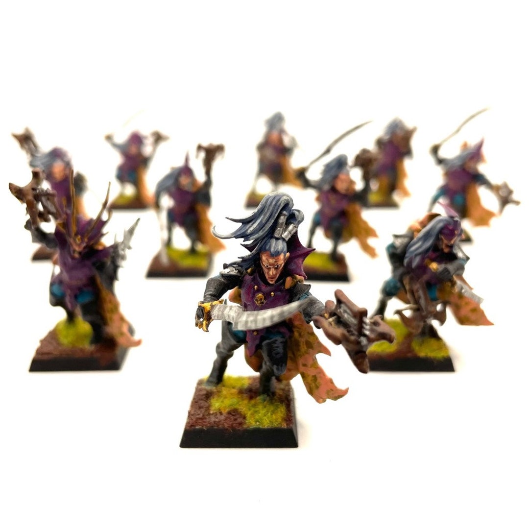 Dark Elf Black Ark Corsairs 10 Painted Miniatures Rogue Games - Etsy