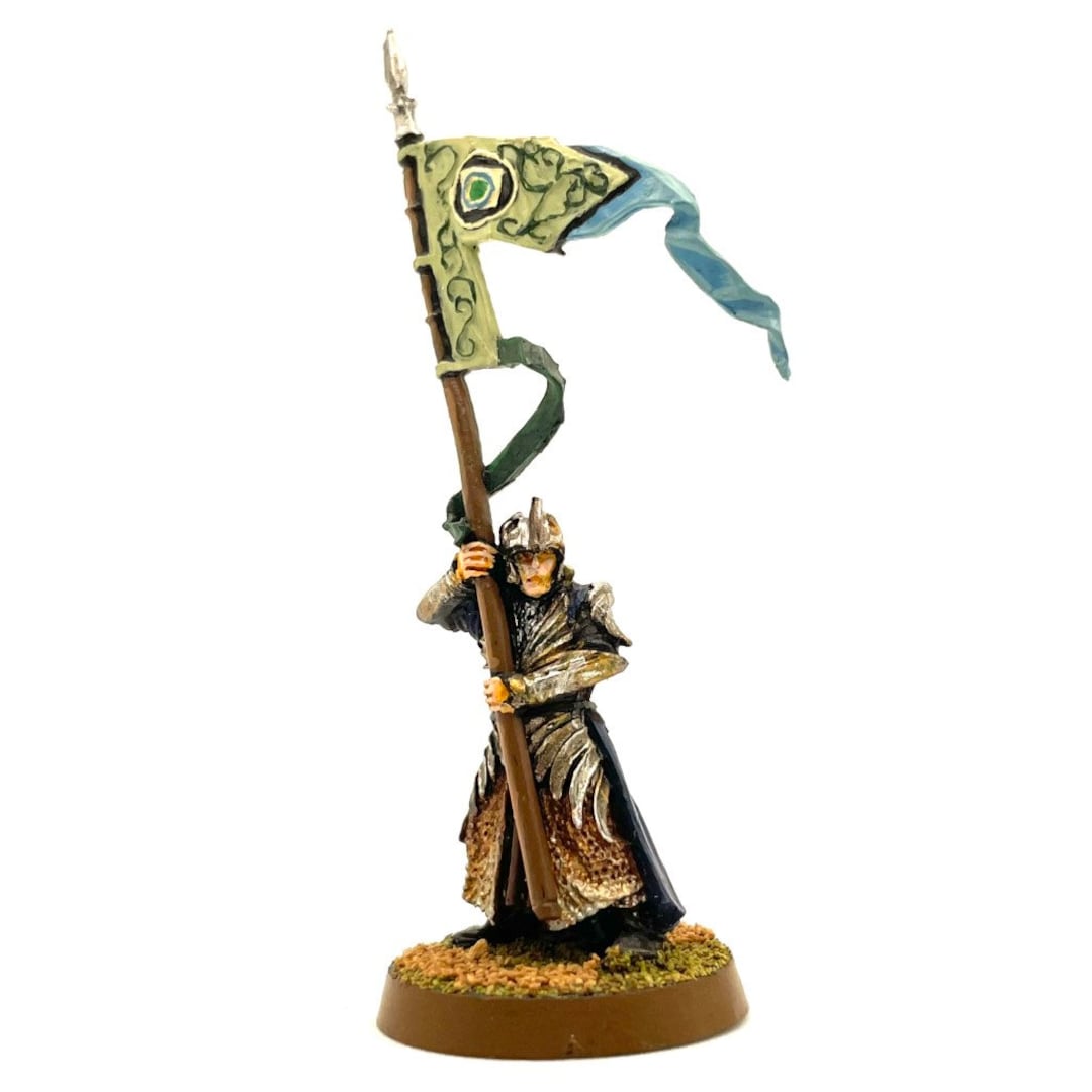 Galadhrim Banner Bearer 1 Painted Miniature Elven Standard Games ...