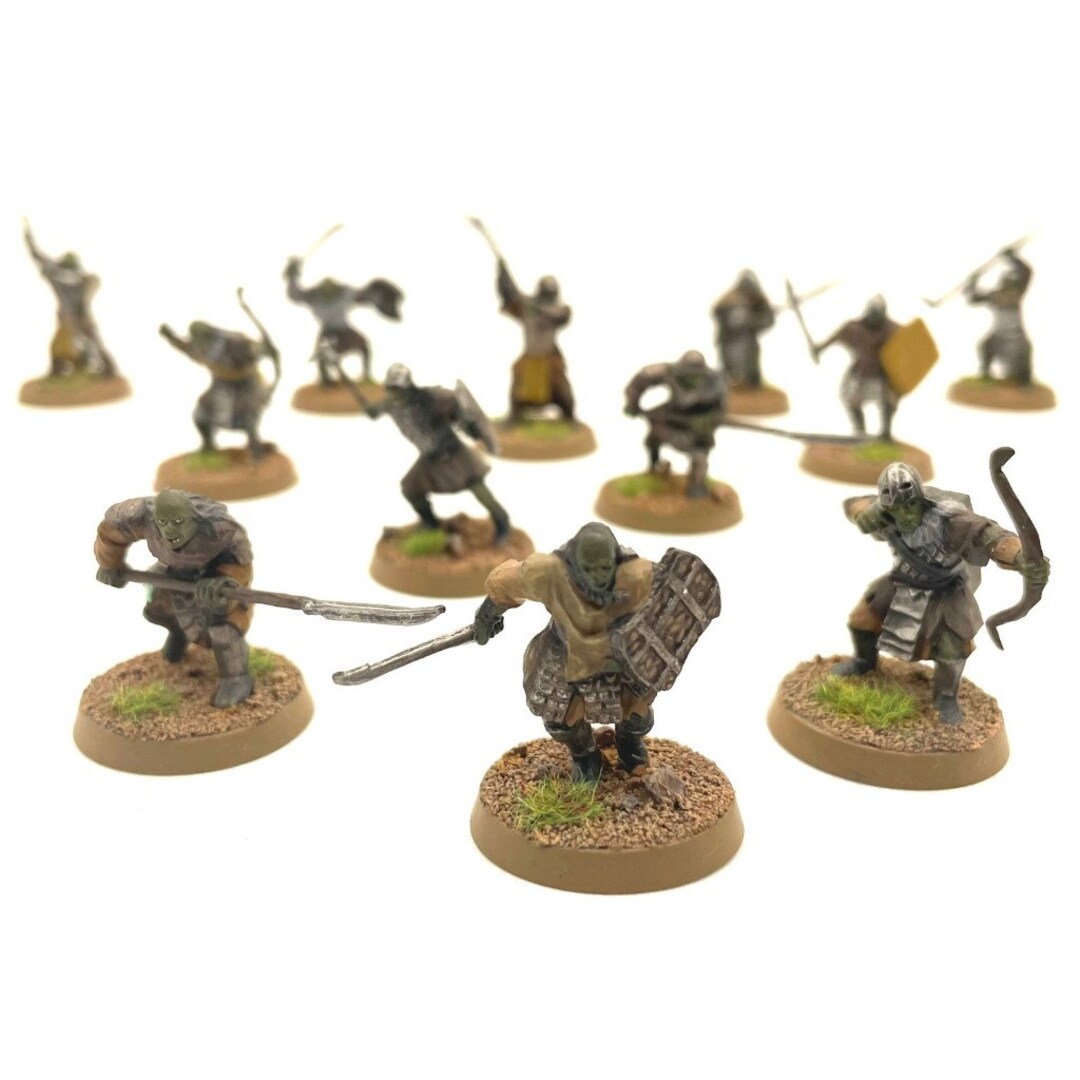 Mordor Orcs 12 Painted Miniatures Hobgoblin Warrior Bandit Games ...