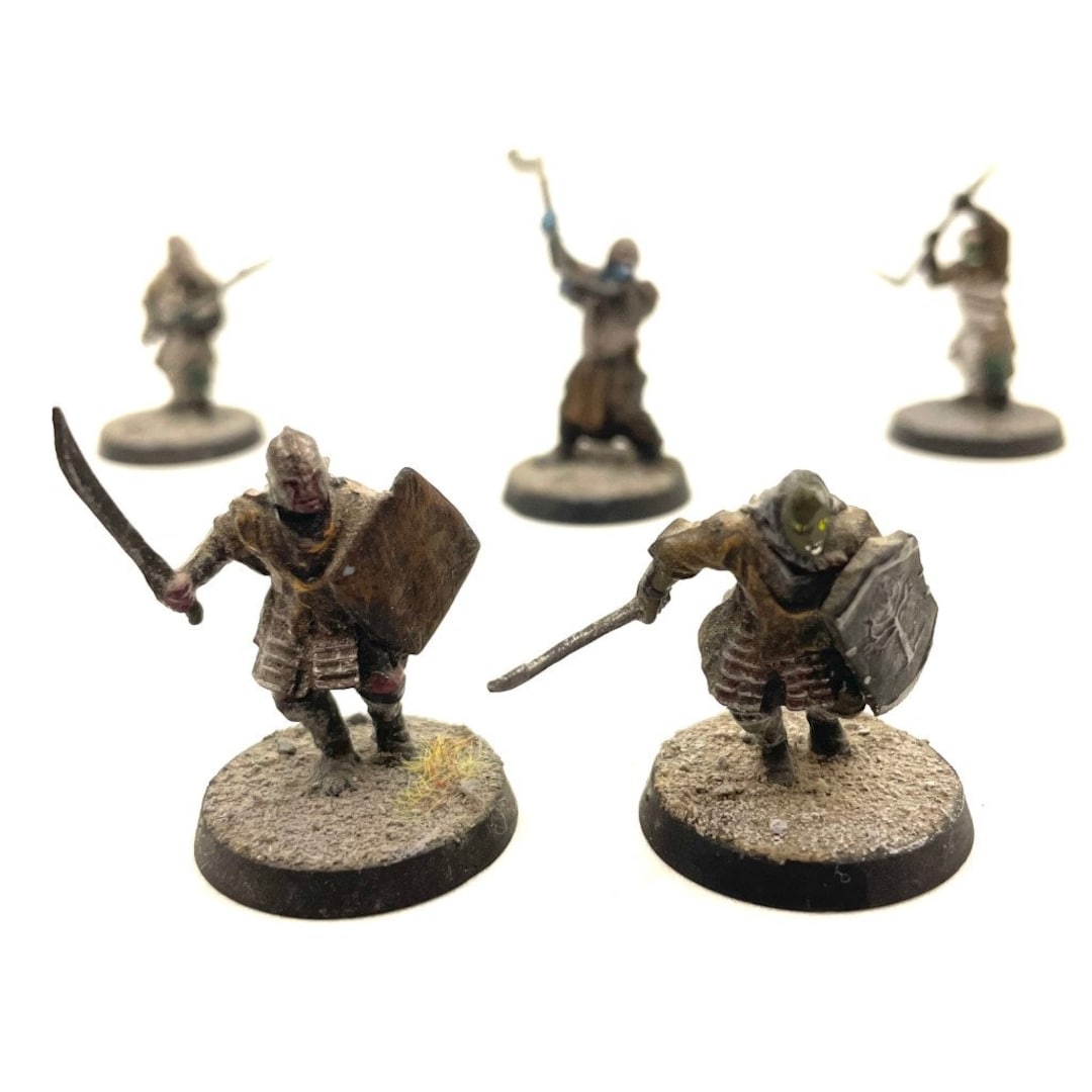 Mordor Orcs 5 Painted Miniatures Hobgoblin Warrior Bandit Games ...