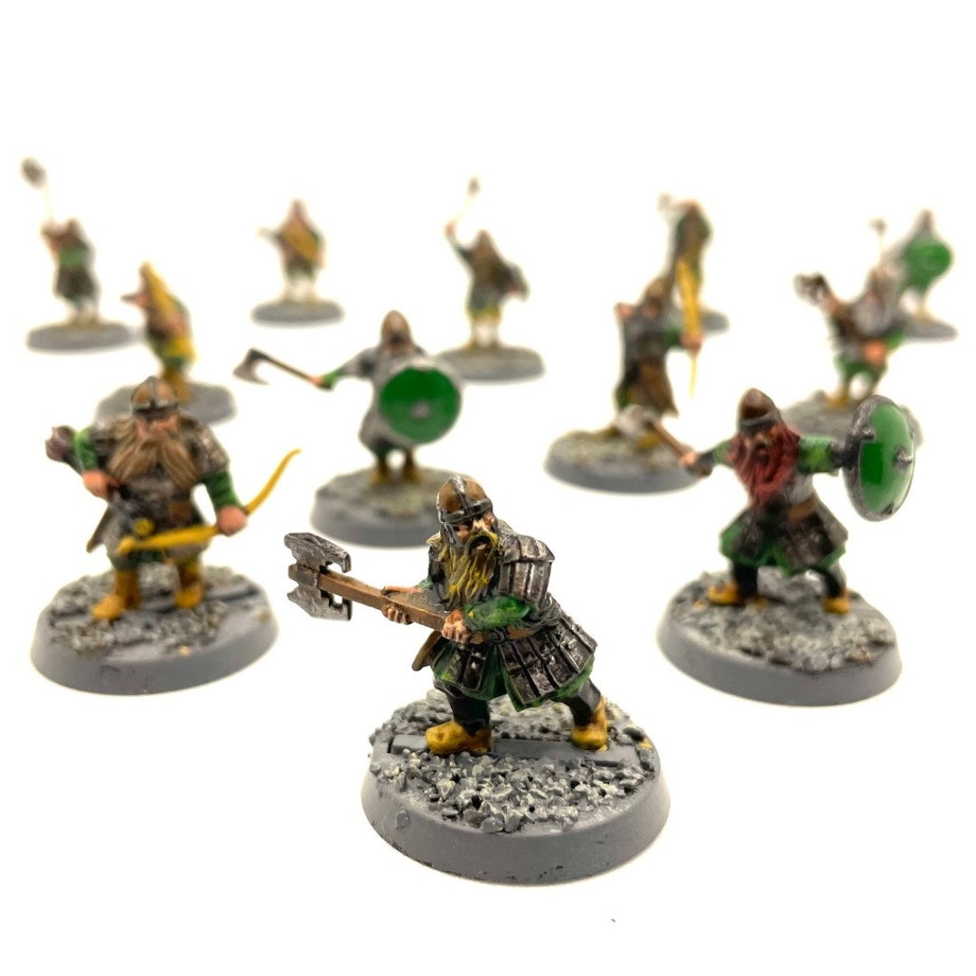 Dwarf Warriors 12 Painted Miniatures Khazad-dum Moria Erebor Games ...