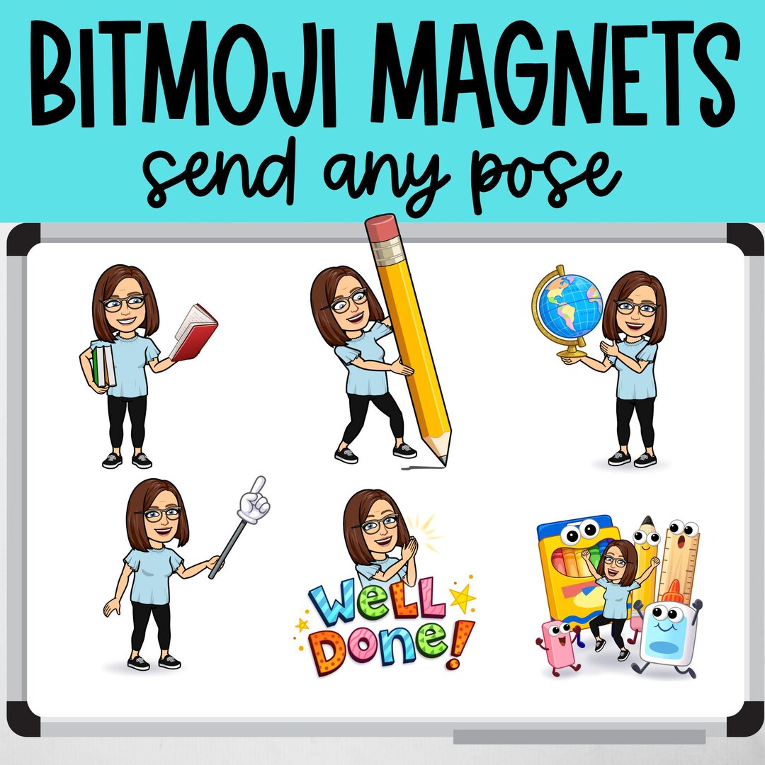 Teacher Bitmoji Magnets, Magnets for Classroom, Blackboard Magnets ...