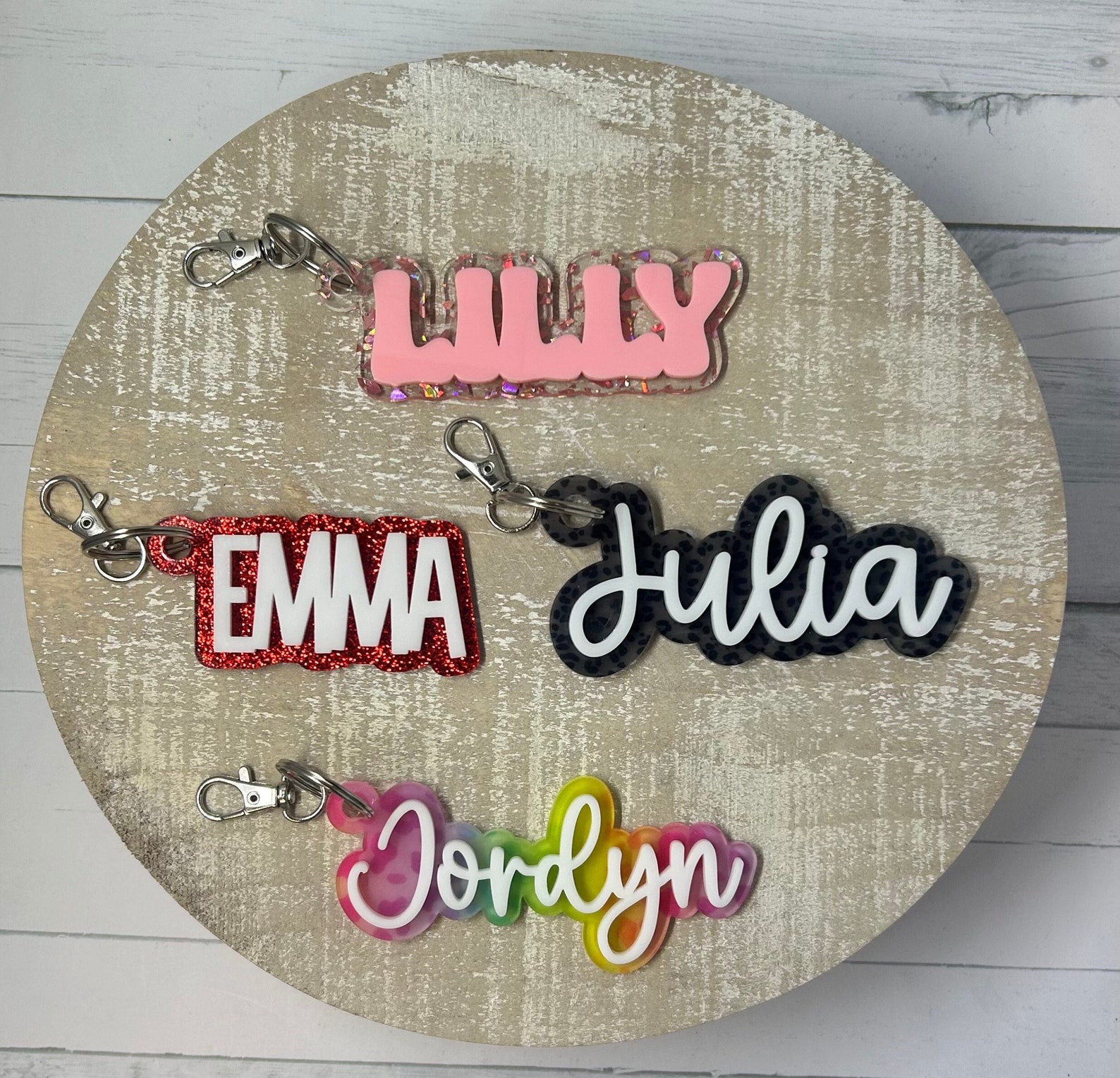 Personalized Acrylic Keychain, Backpack Name Keychain, 3D Name Tag ...