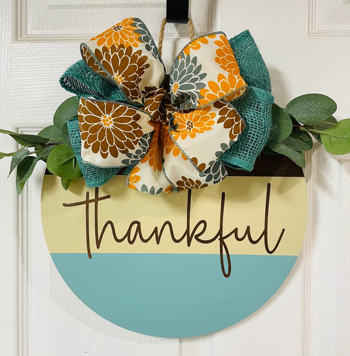 Fall Door Hanger Thankful Door Hanger Thanksgiving Decor - Etsy