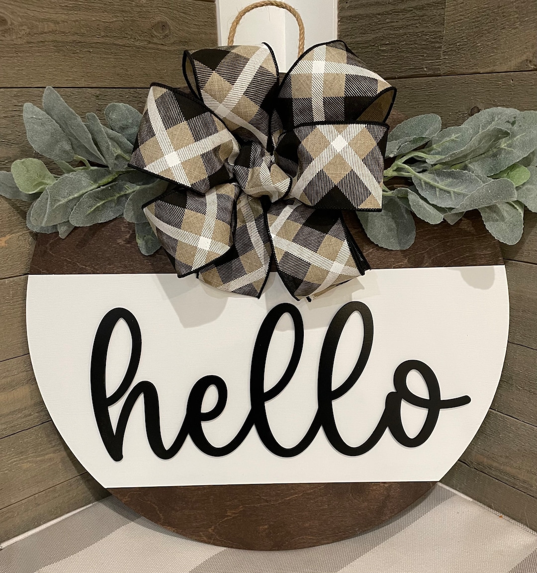 Hello Door Sign, Welcome Hello Round Door Hanger, 3D Door Decor, Hello ...