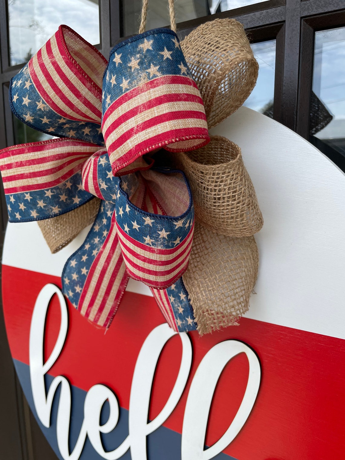 Patriotic Hello Wooden Sign, Patriotic Hello, 3D Letters, Memorial Day ...
