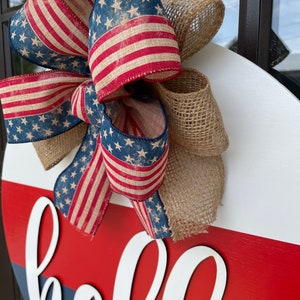 Patriotic Hello Wooden Sign, Patriotic Hello, 3D Letters, Memorial Day ...