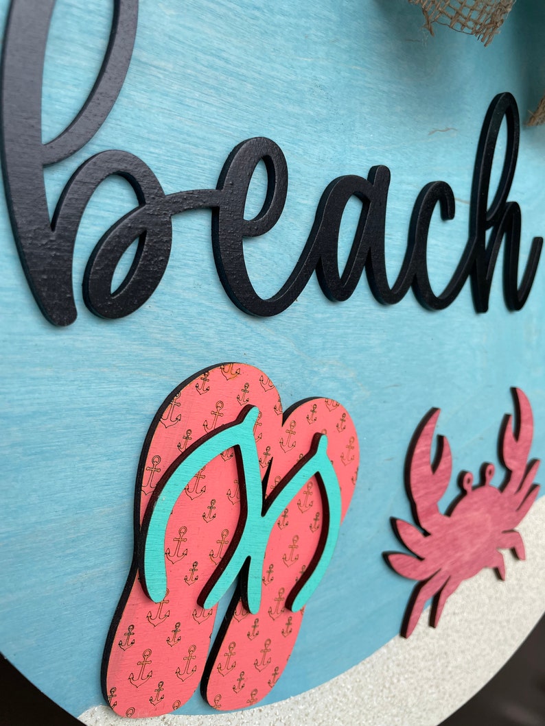 Beach Door Decor Beach Life Beach Sign Coastal Decor 3D - Etsy