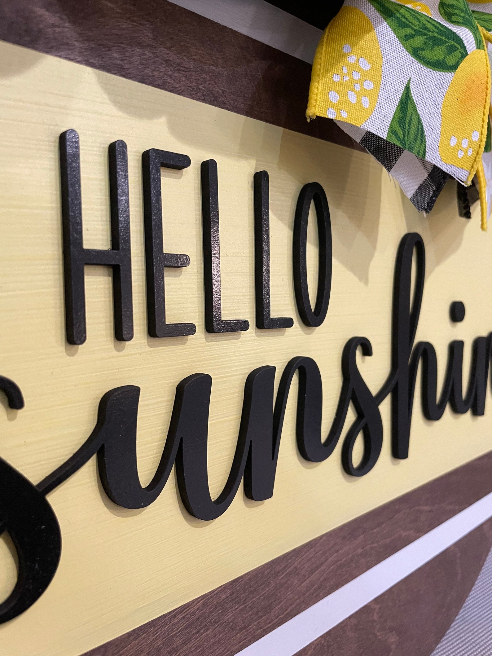 Hello Sunshine Door Hanger Lemons 3D Laser Lettering Spring - Etsy