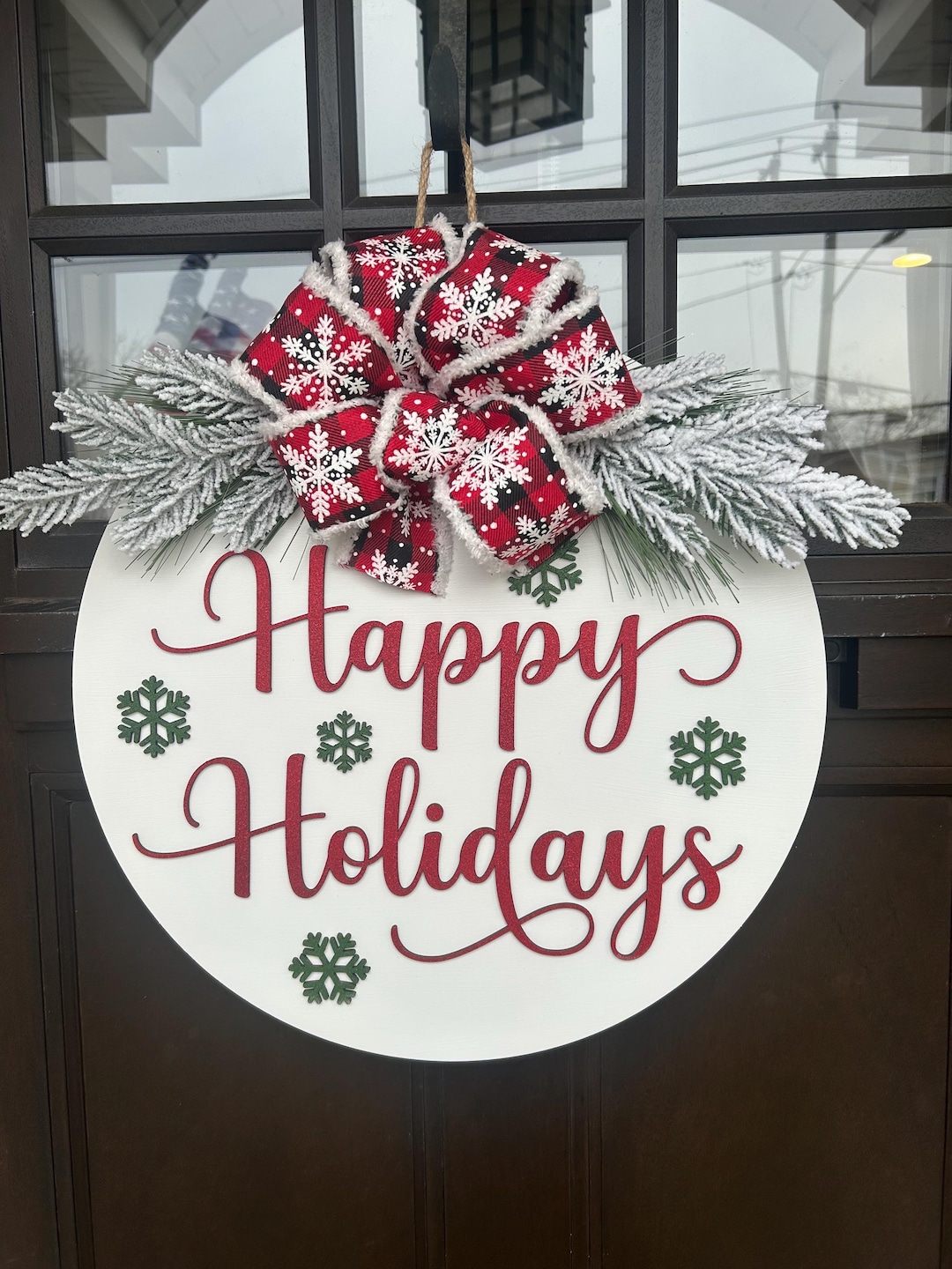 Happy Holidays Door Hanger, Christmas, Snowflake Door Hanger, 3D ...