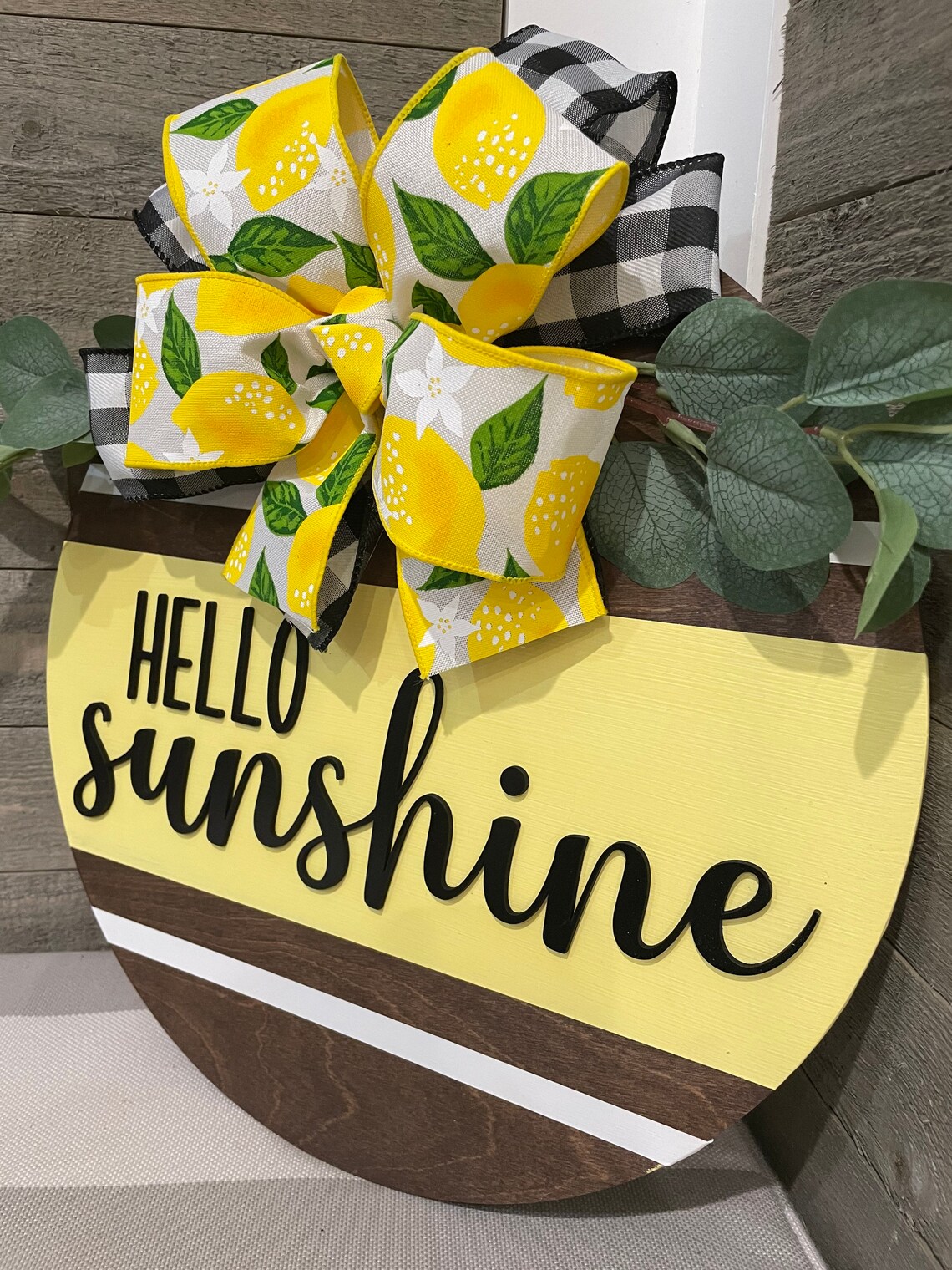 Hello Sunshine Door Hanger Lemons 3D Laser Lettering Spring - Etsy