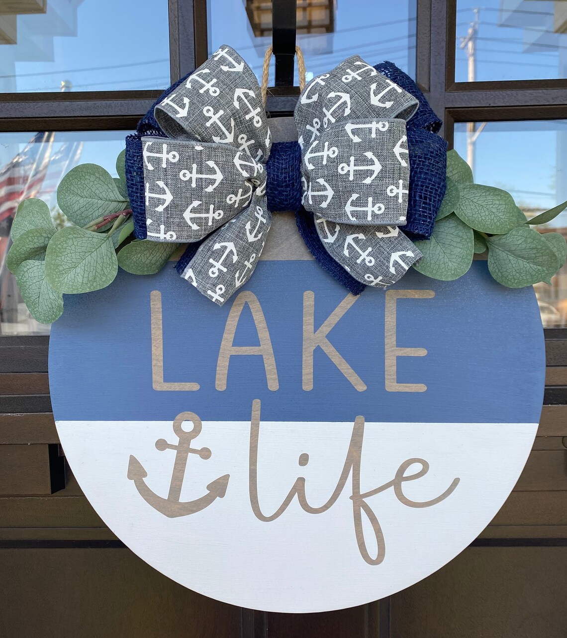 Lake Life Lake Life Round Door Hanger Welcome Sign - Etsy