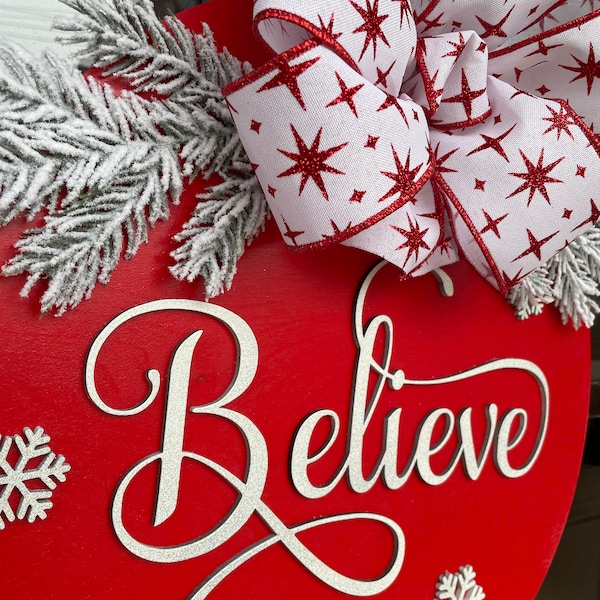 Believe Wreath Sign - Etsy