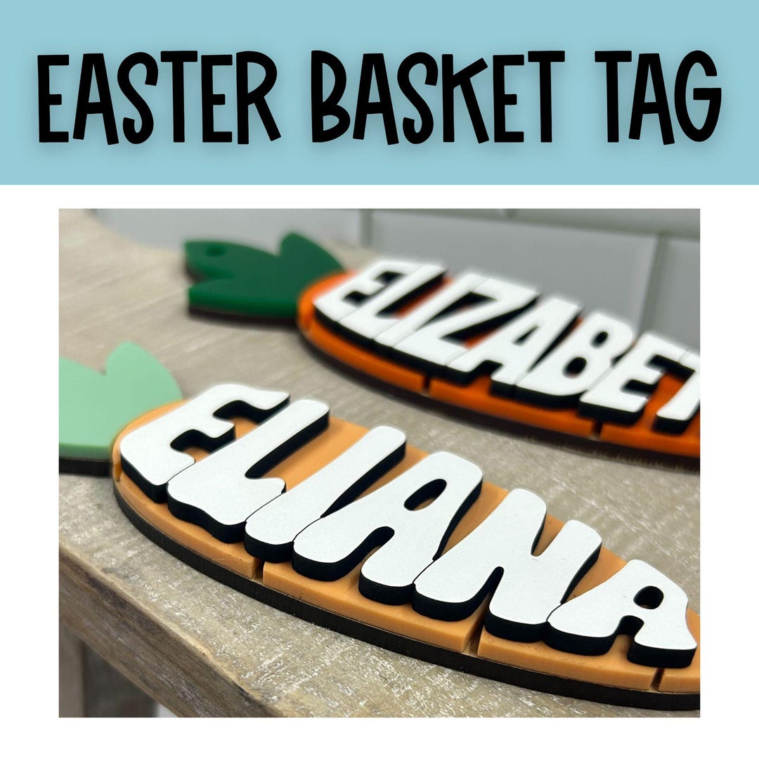 Personalized Acrylic Carrot Easter Tag, Custom Name Bag Tag, Easter ...