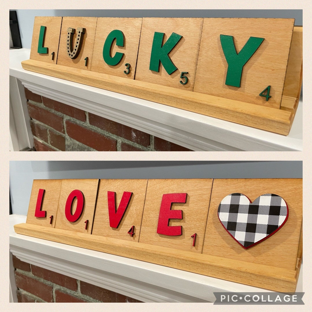 Valentine's Day Scrabble Tiles, St. Patrick's Day, Gift for Valentine's ...