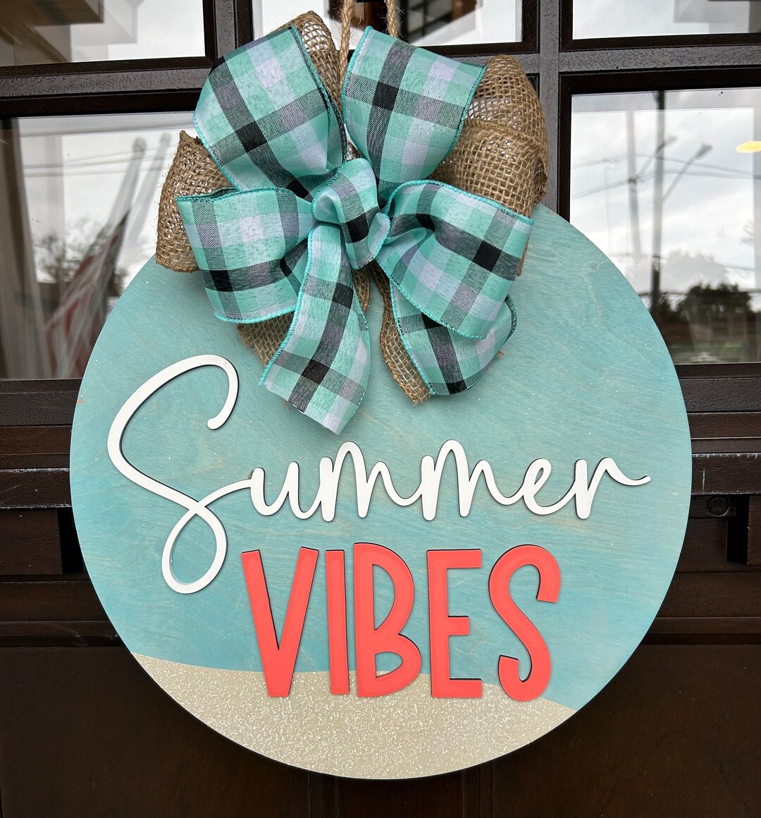 Summer Vibes Decor, Summer Vibes, Beach Sign, Coastal Decor, 3D ...
