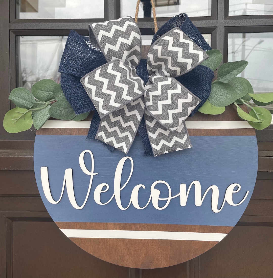 Welcome Wooden Sign | Welcome Sign | Round Welcome Sign | Welcome Door ...