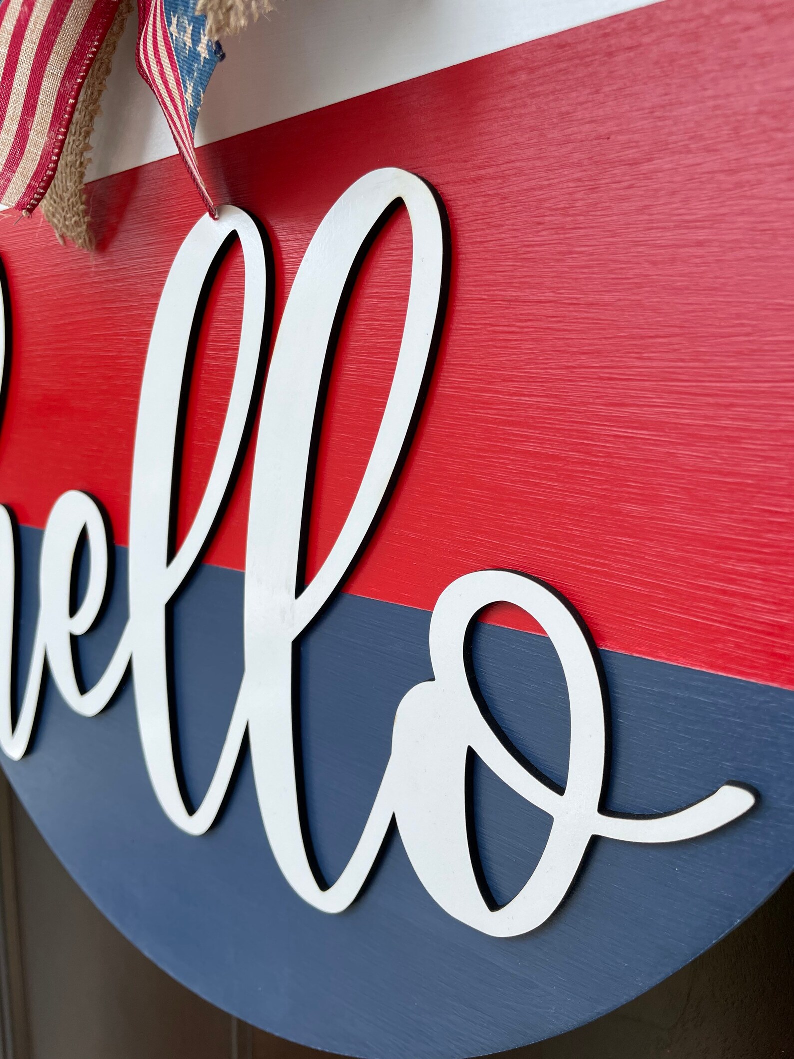 Patriotic Hello Wooden Sign, Patriotic Hello, 3D Letters, Memorial Day ...