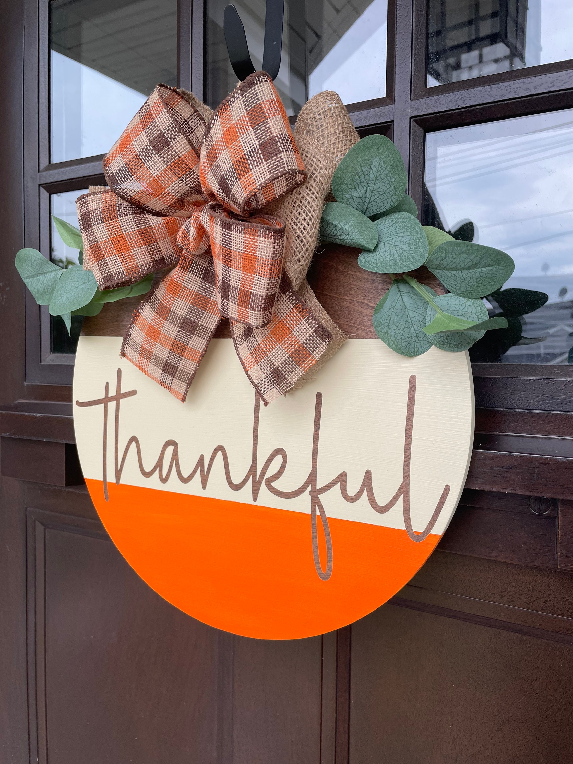 Fall Door Hanger | Thankful Door Hanger | Thanksgiving Decor | Fall ...